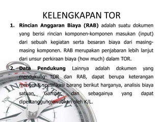 TATA CARA PENYUSUNAN TOR | PPTX