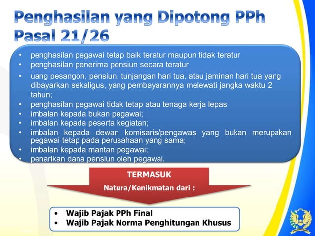 Tata cara pemotongan pph pasal 21 | PPTX