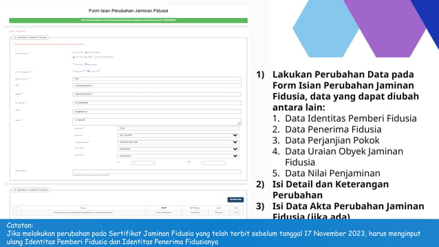 Tata Cara Pendaftaran Perubahan Penghapusan Jaminan Fidusia pd Aplikasi Fidusia Online_ver4.pptx