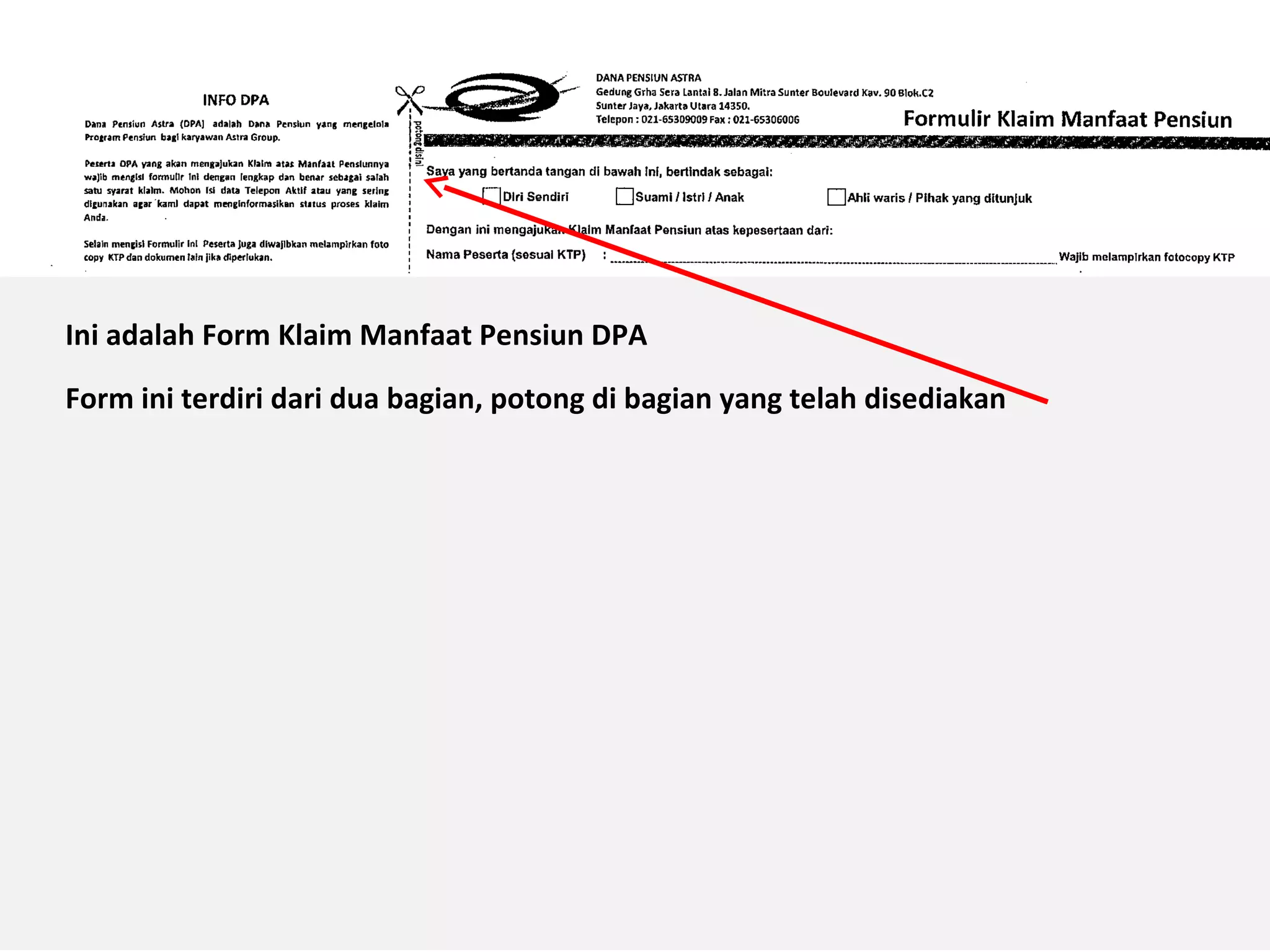 Tata cara pengisian form klaim manfaat pensiun dana | PPS