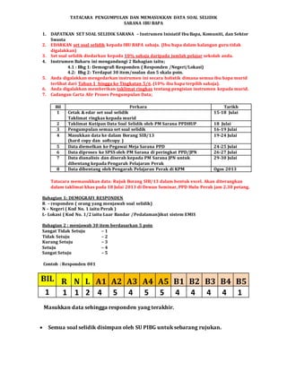 Tatacara pengumpulan dan memasukkan data soal selidik hup | DOCX