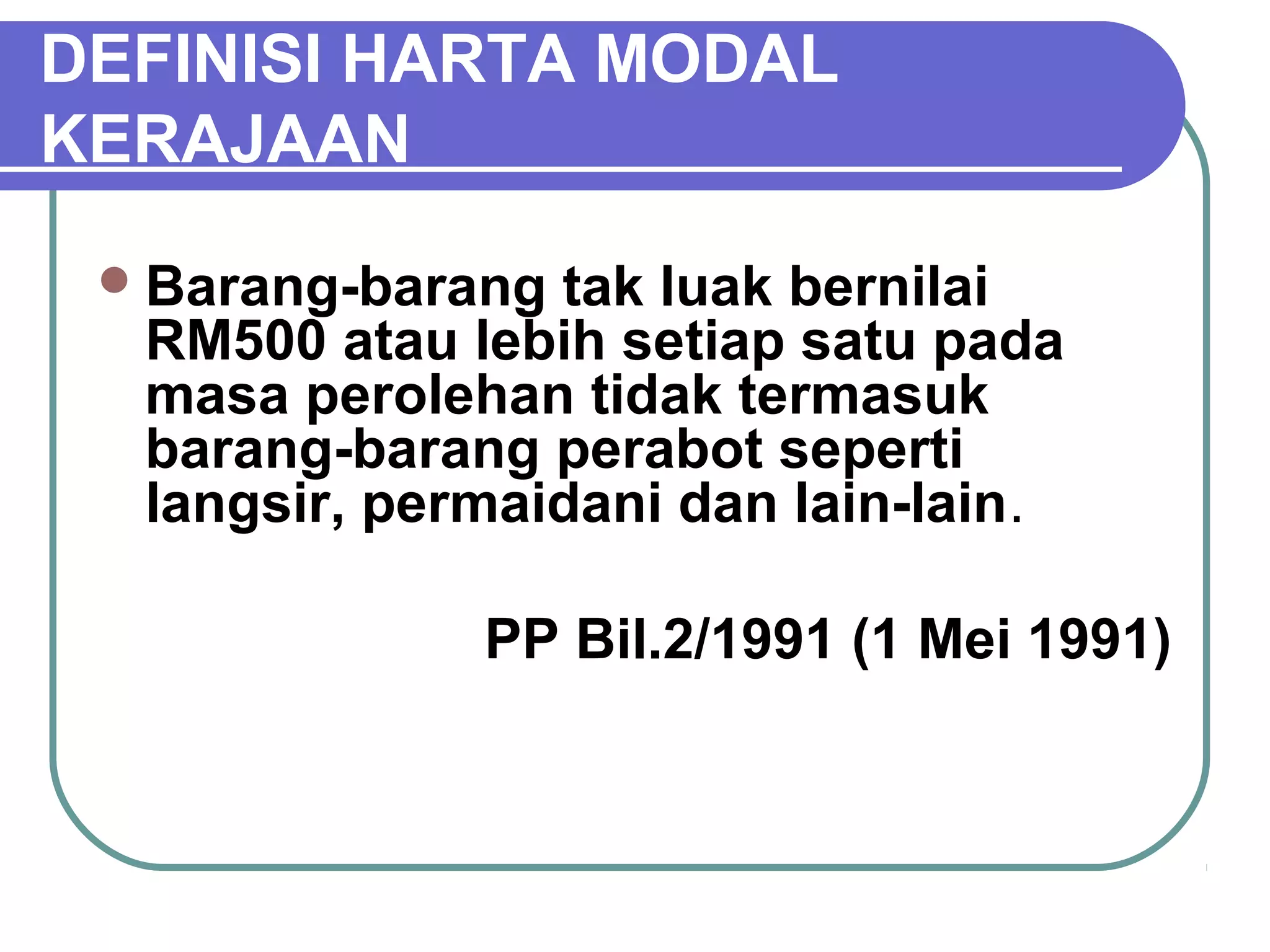 Tatacara Pengurusan Harta Modal | PPT