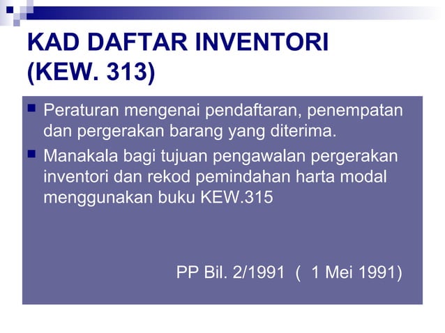 Tatacara Pengurusan Inventori | PPT