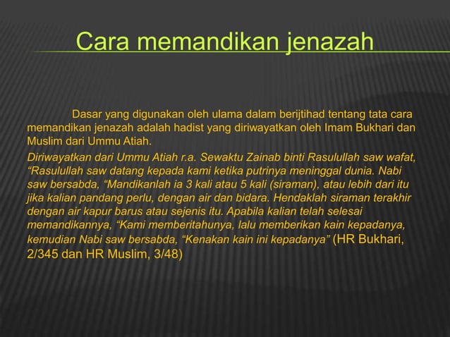Tata cara pengurusan jenazah | PPTX