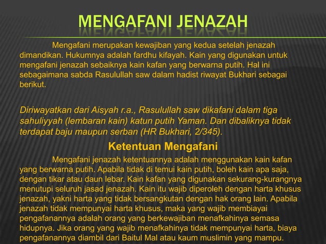 Tata cara pengurusan jenazah | PPTX