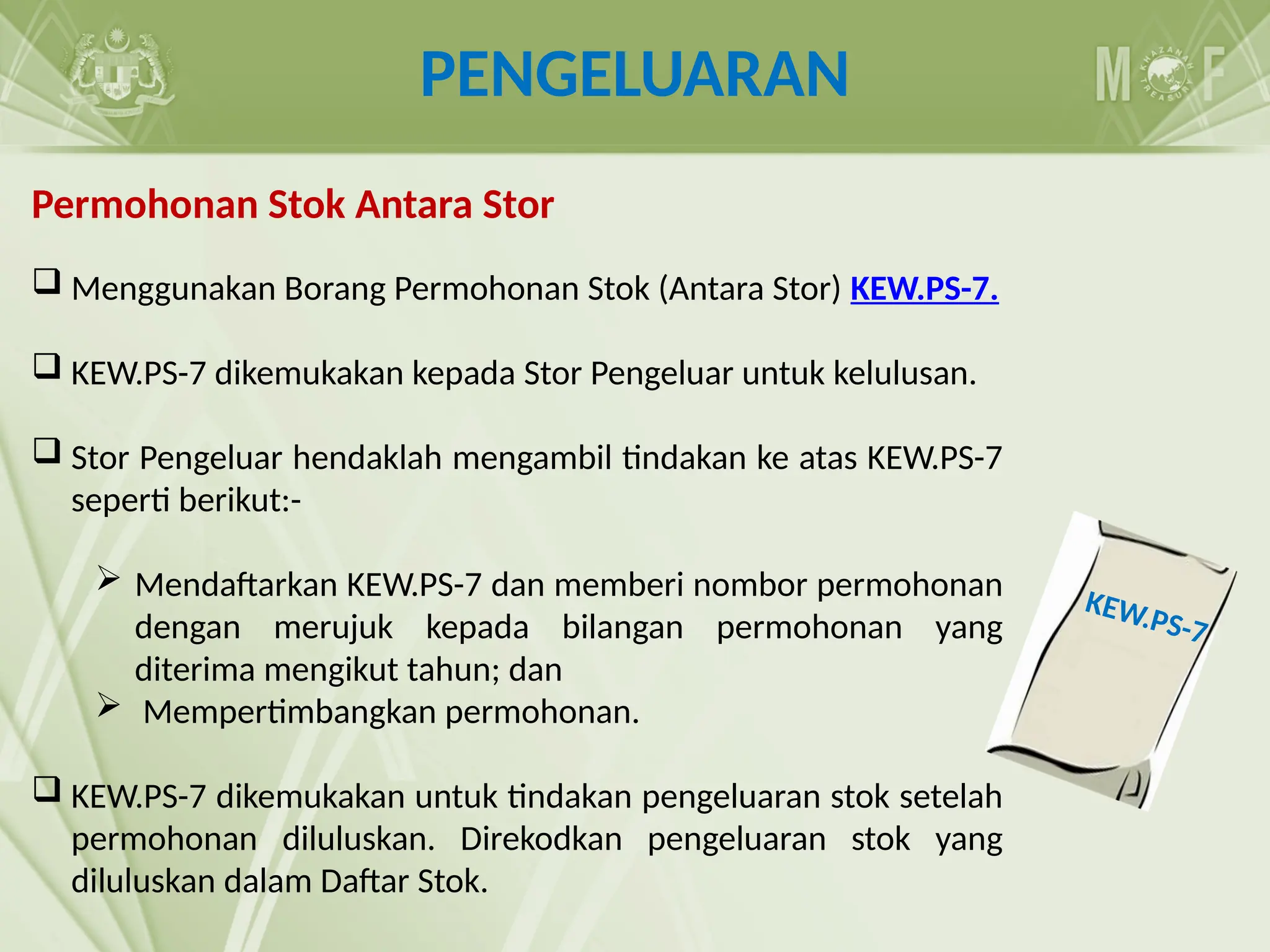 TATACARA PENGURUSAN STOR KERAJAAN MENGIKUT GARIS PANDUAN BAHARU | PPTX