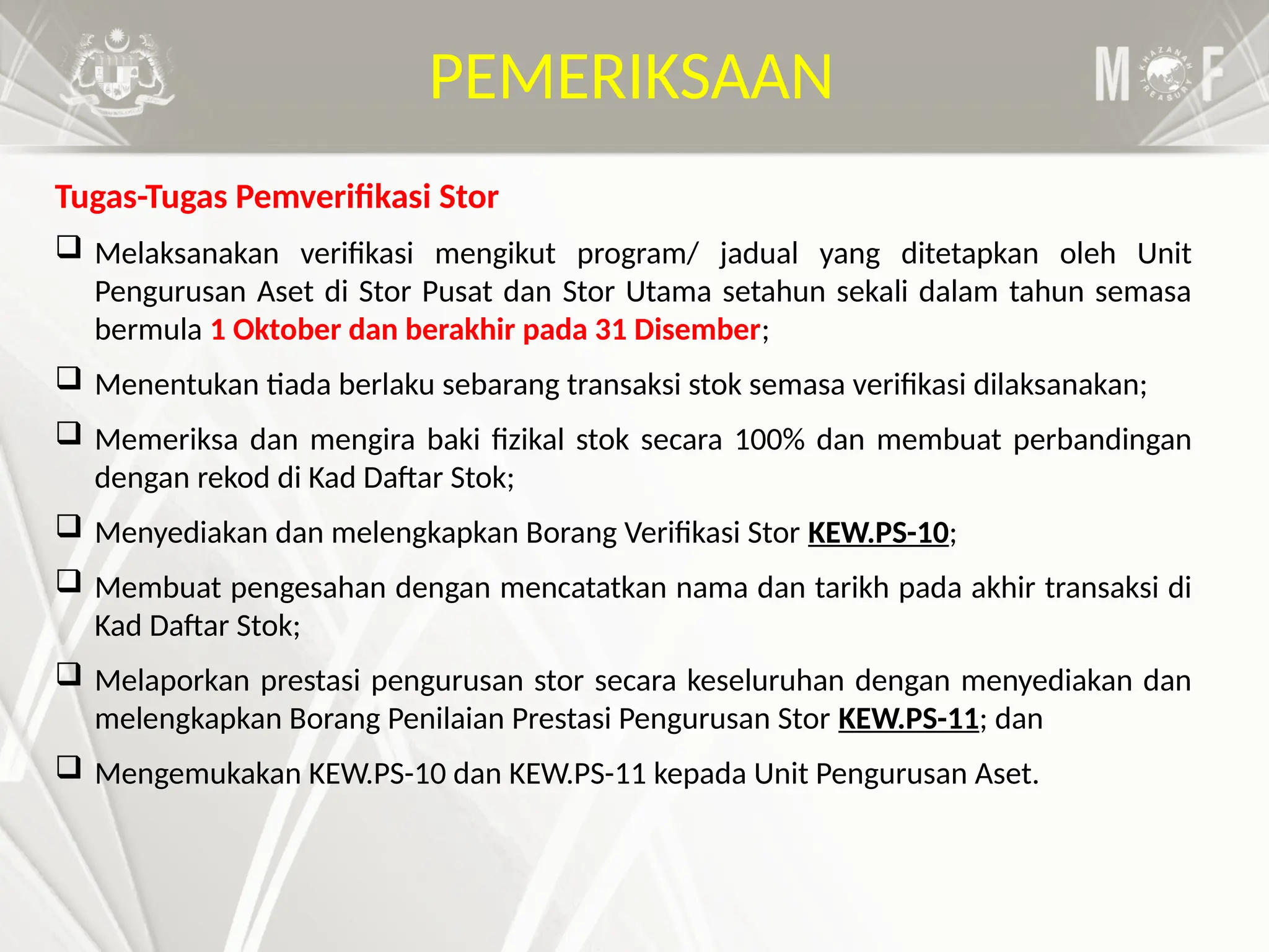 TATACARA PENGURUSAN STOR KERAJAAN MENGIKUT GARIS PANDUAN BAHARU | PPTX