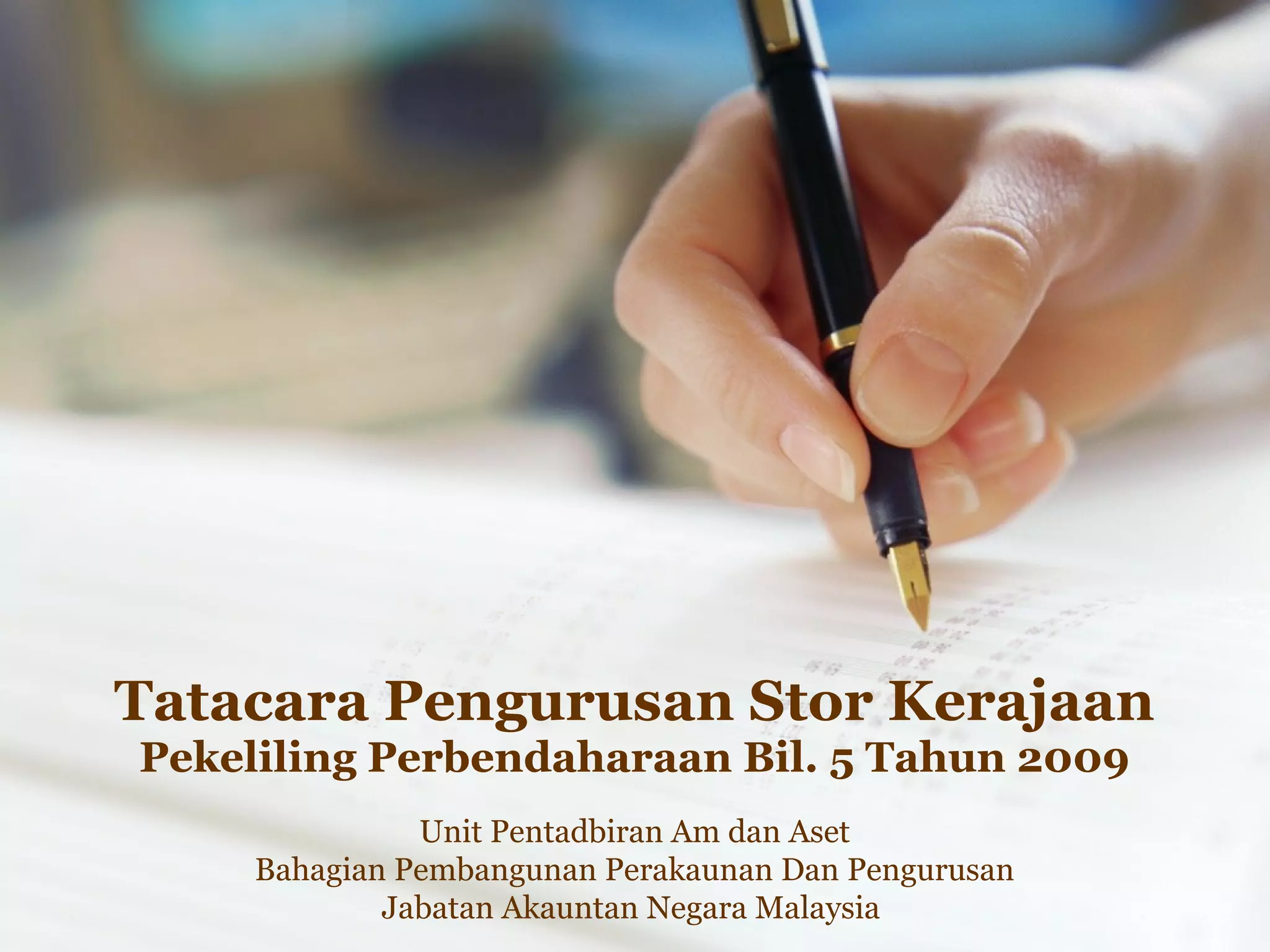 Tatacara Pengurusan Stor | PPT