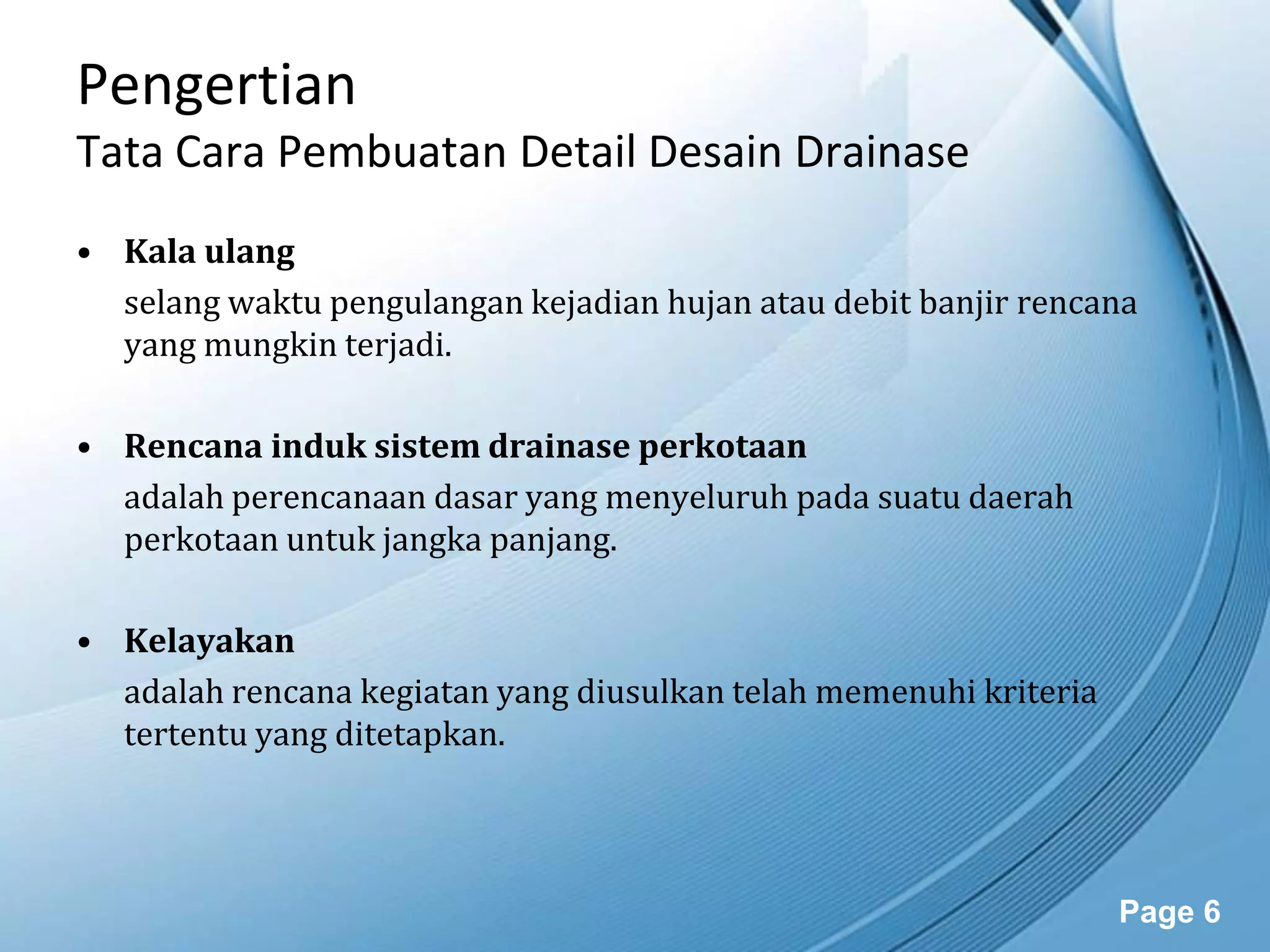 Tata Cara Penyusunan Detail Desain (DED) Drainase Perkotaan - bagian 1 ...