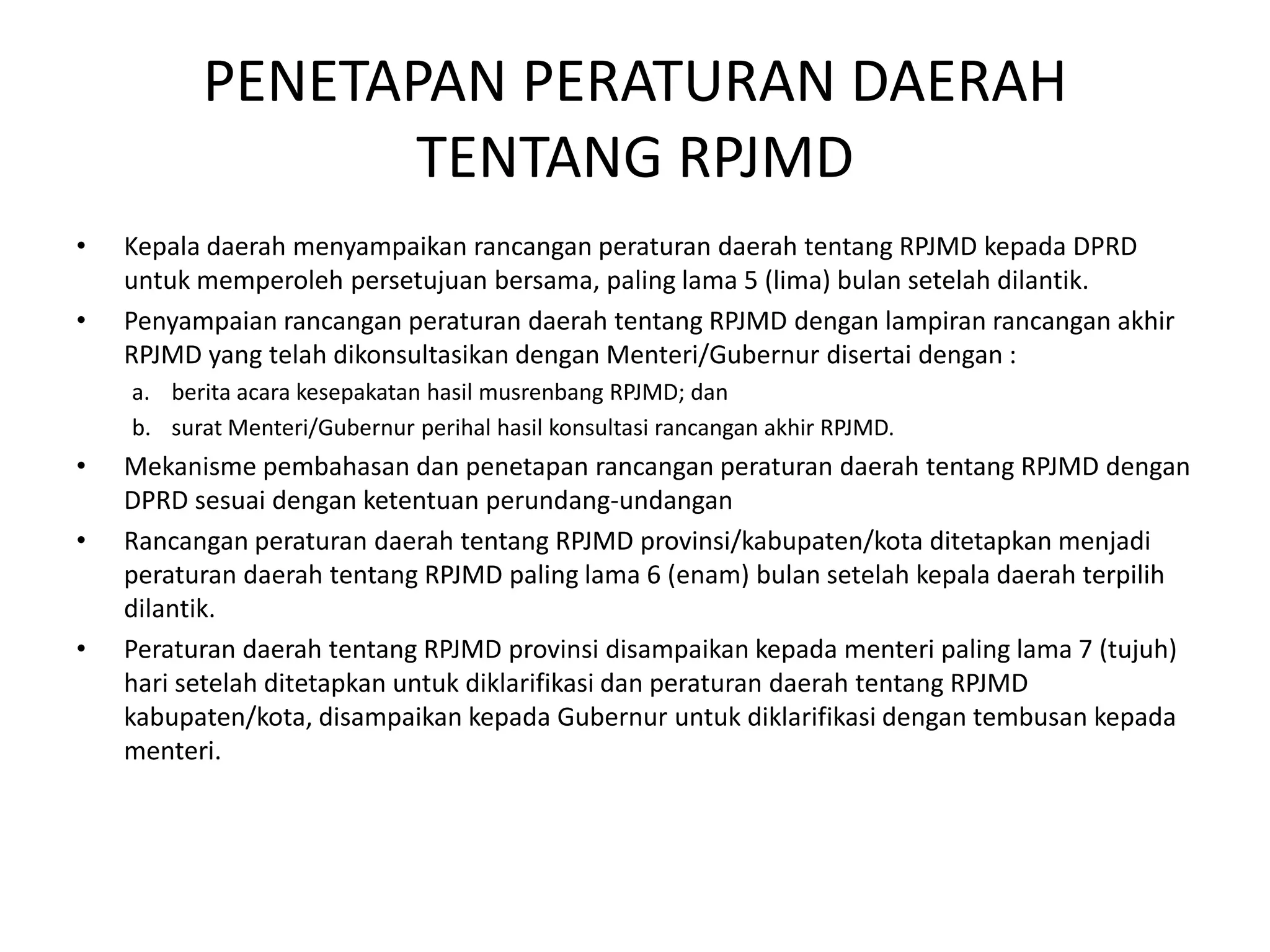 Tata Cara Penyusunan RPJMD Kabupaten | PPSX