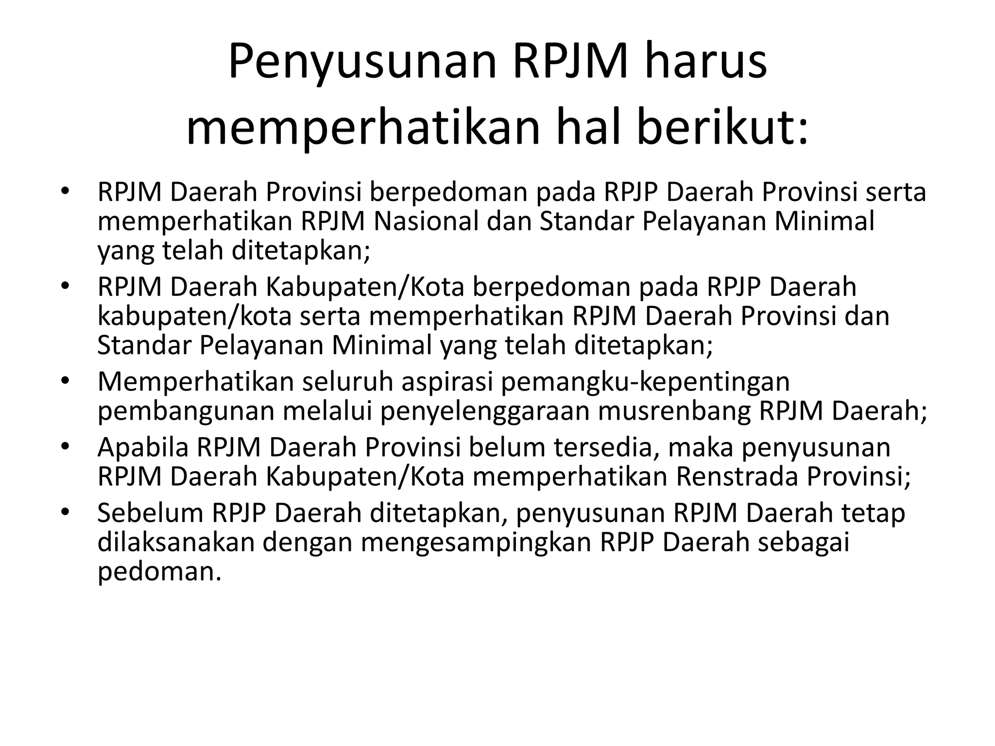 Tata Cara Penyusunan RPJMD Kabupaten | PPSX
