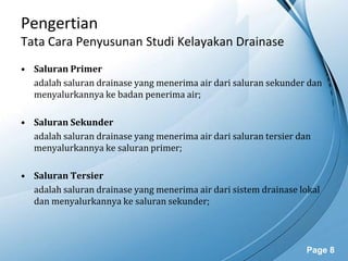 Tata Cara Penyusunan Studi Kelayakan Drainase Perkotaan, Bagian 1 | PDF