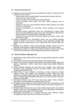 Tata cara rehabilitasi dan monitoring pasca penutupan tpa sampah | PDF