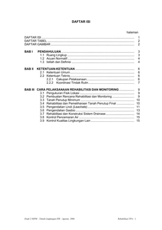 Tata cara rehabilitasi dan monitoring pasca penutupan tpa sampah | PDF