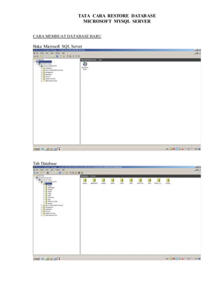 @Tata cara restore database microsoft sql server 2000 | PDF