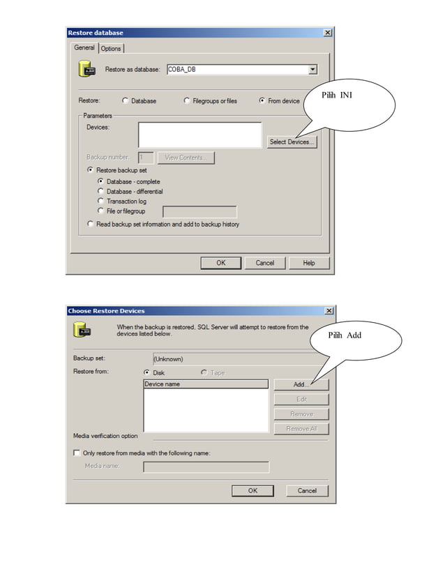 @Tata cara restore database microsoft sql server 2000 | PDF