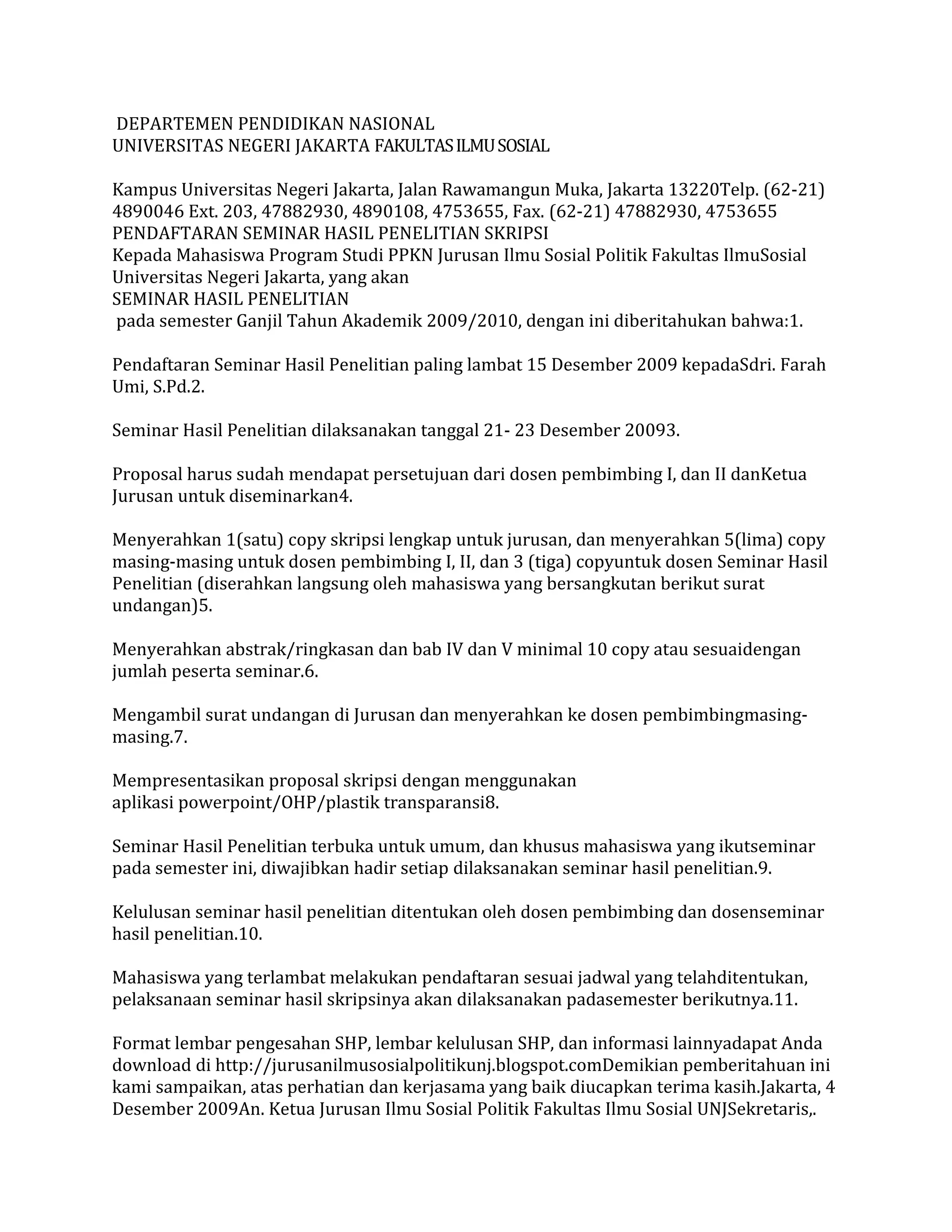 Tata cara sps n skripsi unj | DOCX