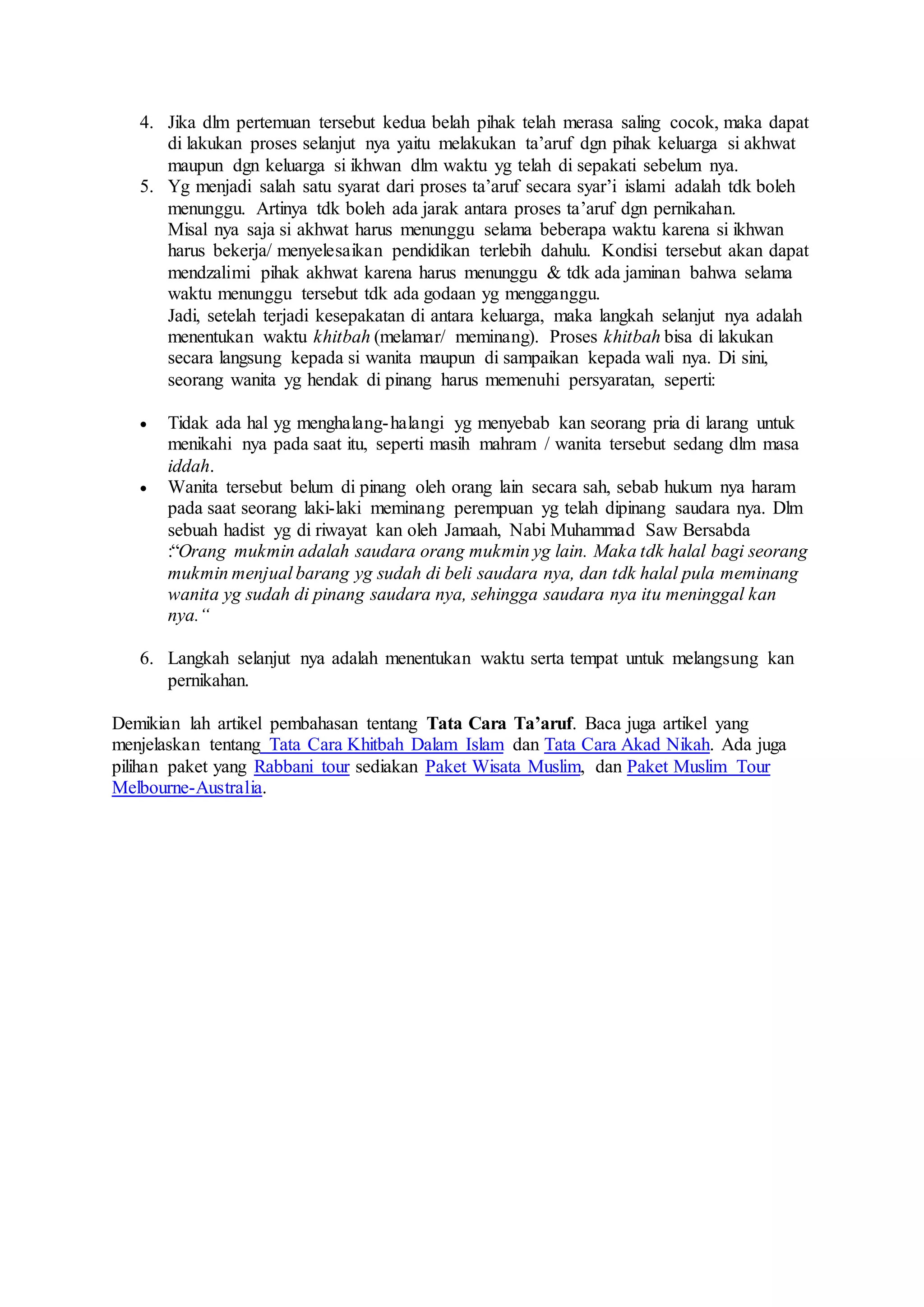 Tata Cara Ta'aruf | DOCX