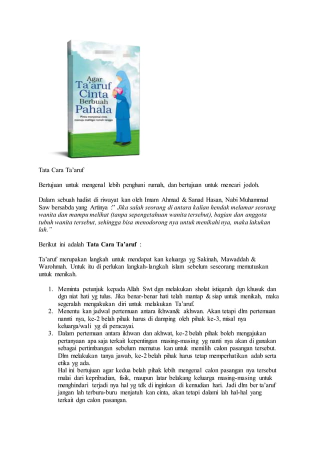 Tata Cara Ta'aruf | DOCX