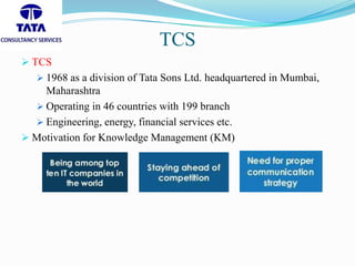 Knowledge Management Tata consultancy service | PPTX