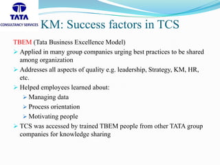Knowledge Management Tata consultancy service | PPTX