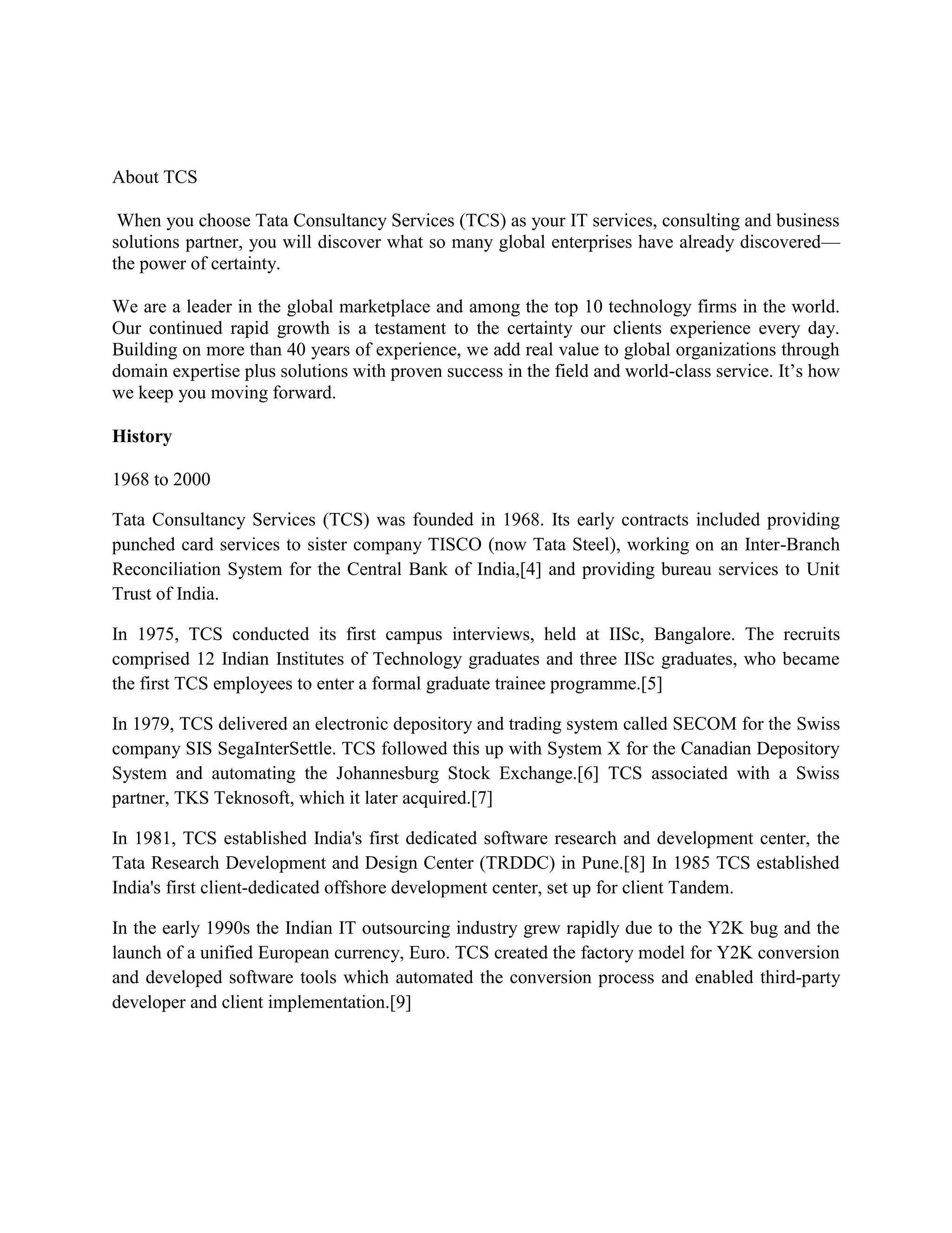 Tata consultancy services | PDF