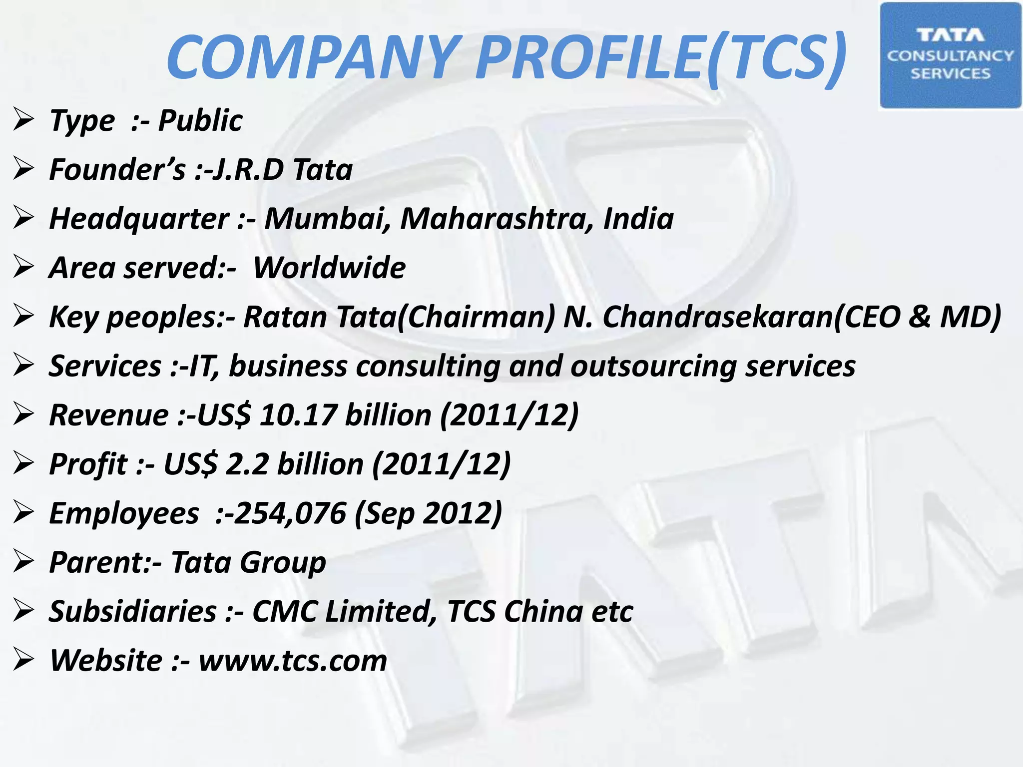 Tata consultancy services | PPTX