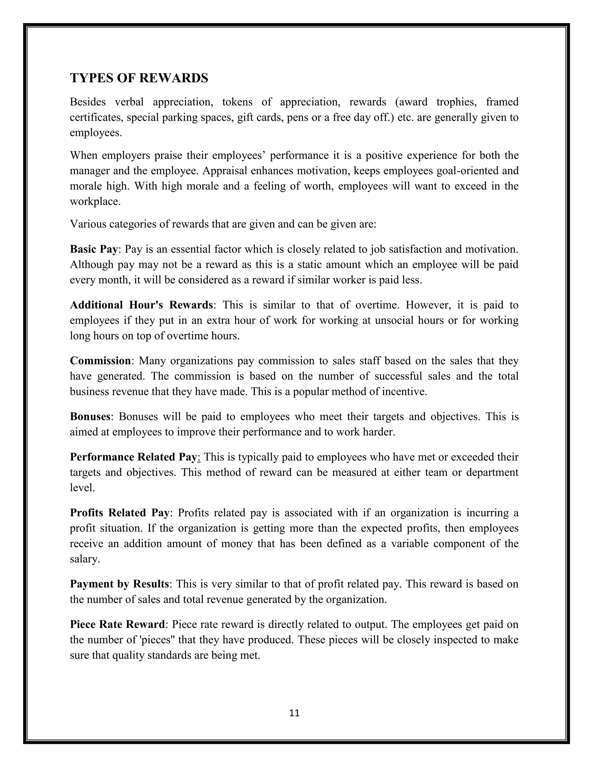 TCS - Reward System - Detailed Report | PDF