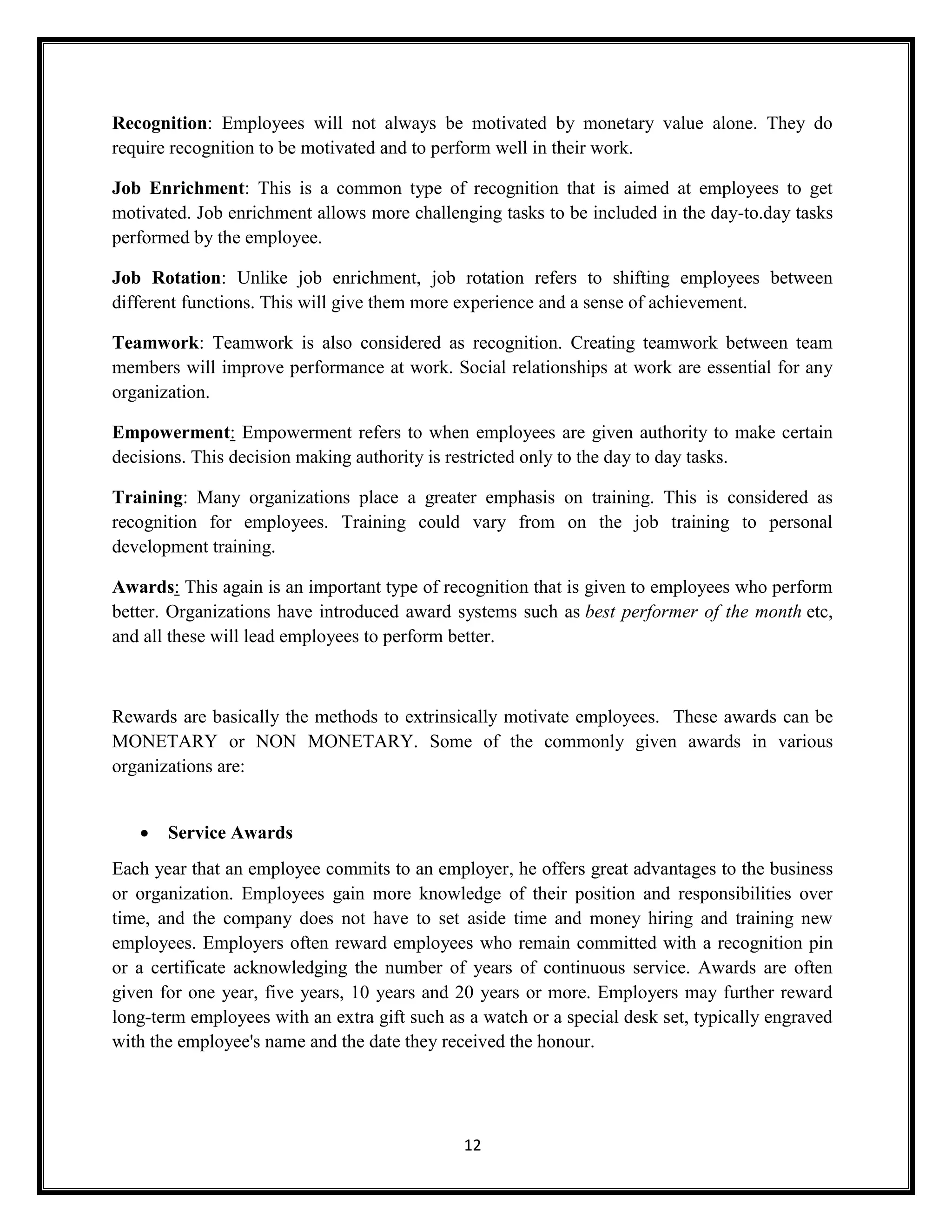 TCS - Reward System - Detailed Report | PDF