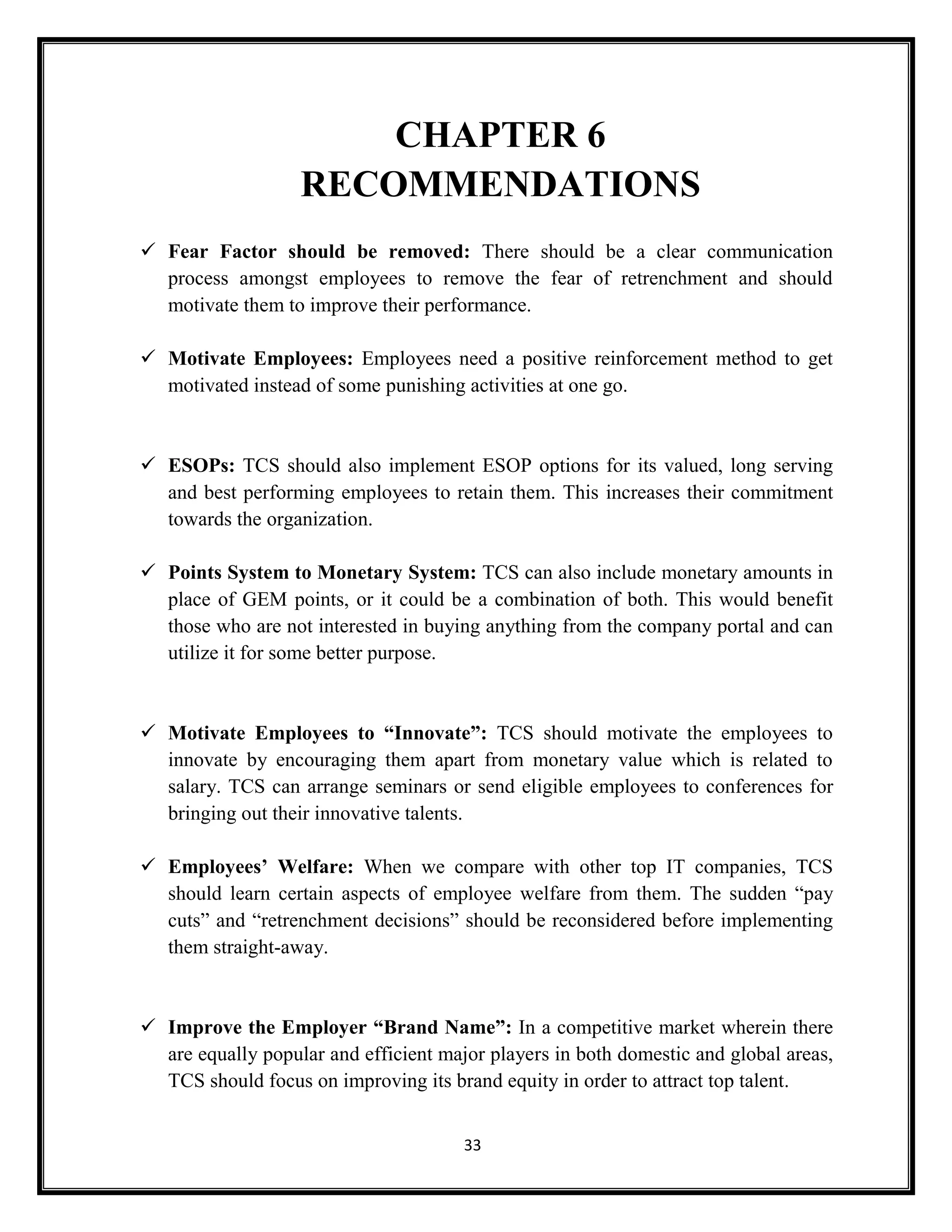 TCS - Reward System - Detailed Report | PDF