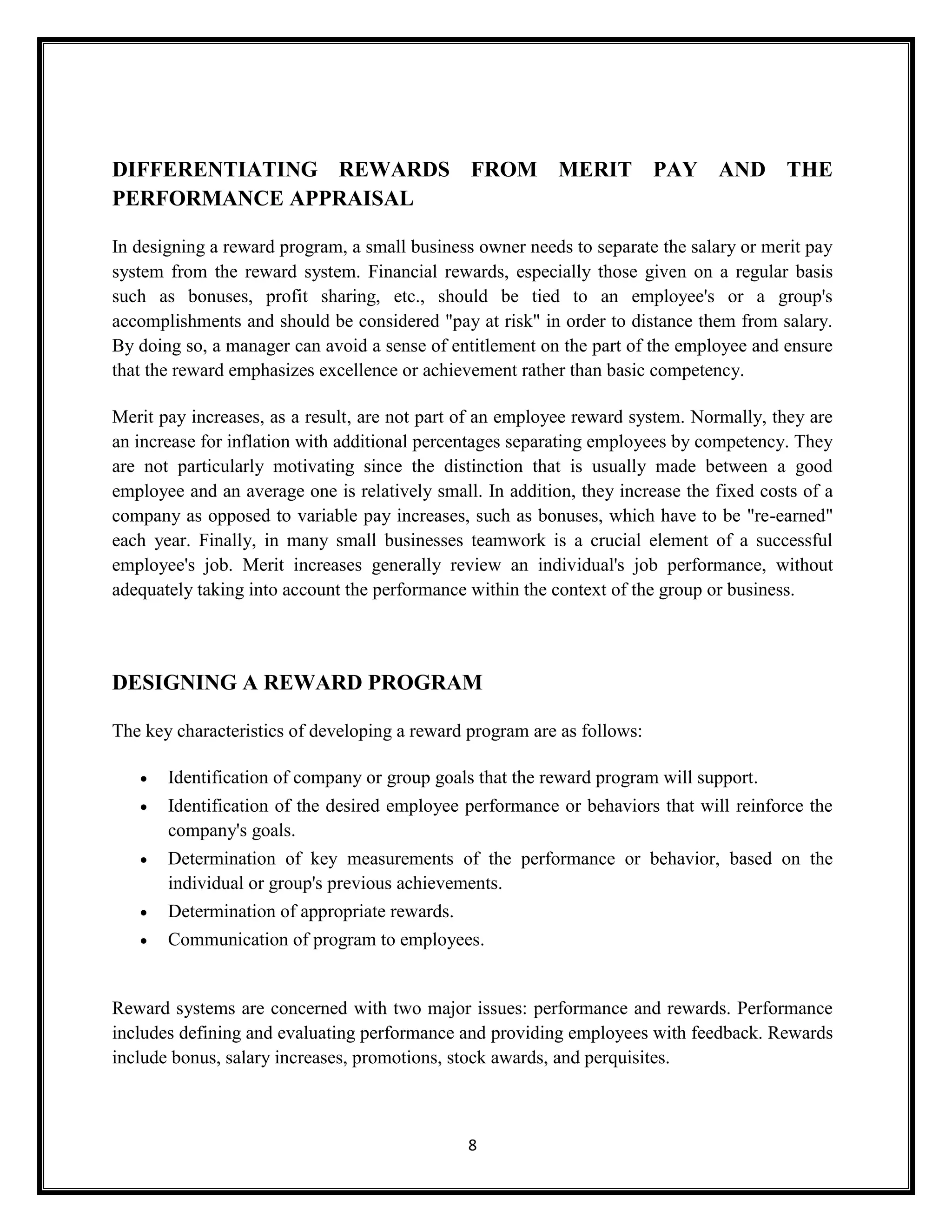 TCS - Reward System - Detailed Report | PDF