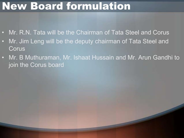 Tata corus aquisition | PPT