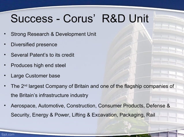 Tata corus case analysis | PPT