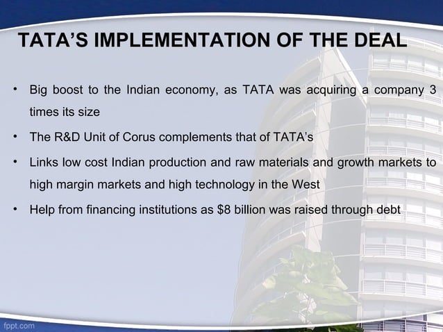 Tata corus case analysis | PPT