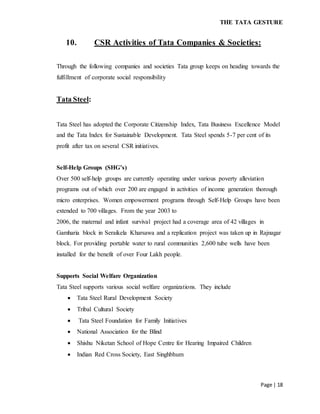 The Tata gesture- CSR | DOCX