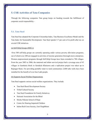 A Report On Corporate Social Responsibility : The Tata Group | PDF