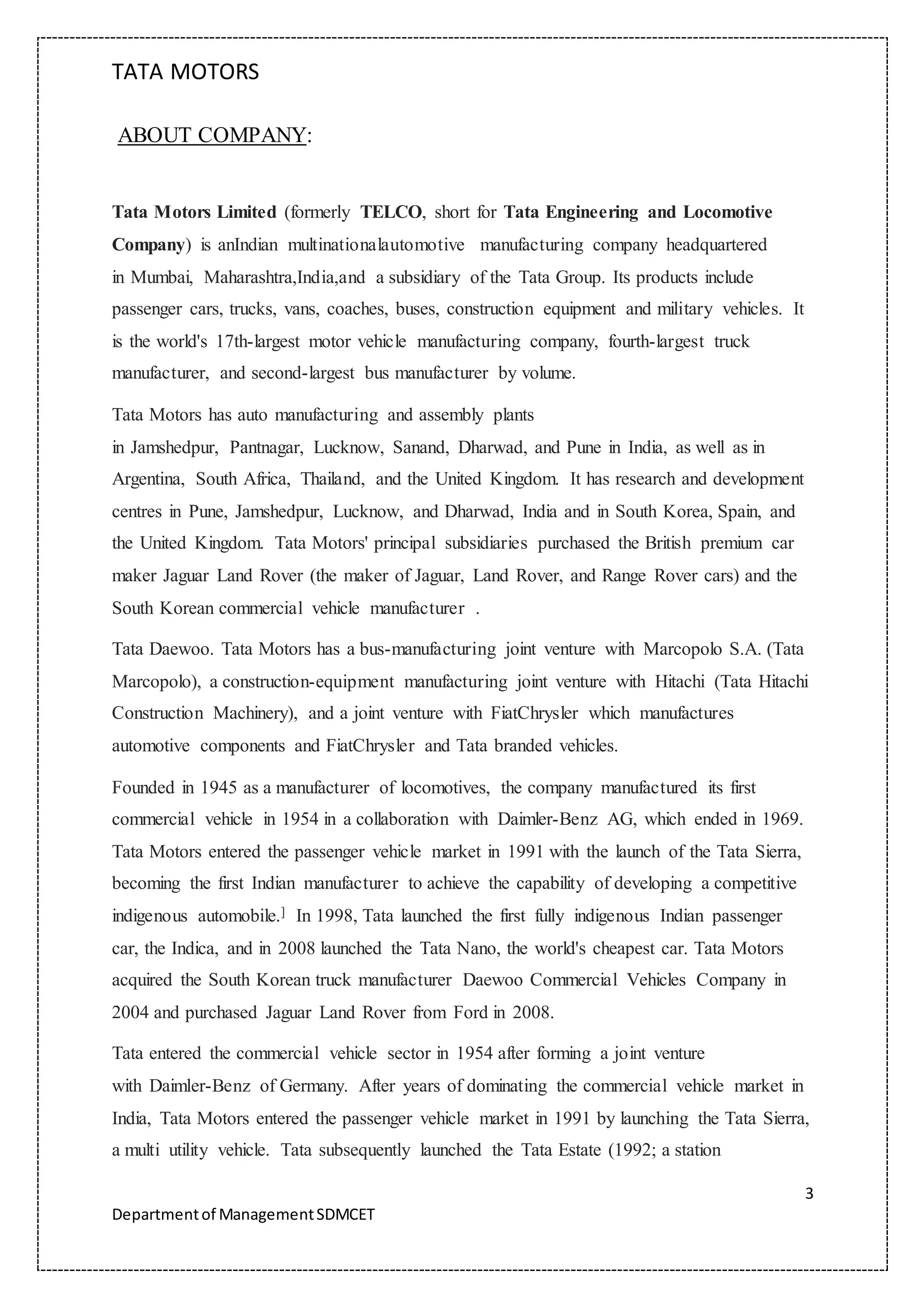 Tata Motors CSR Report 2015-2016 | DOCX