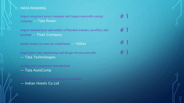 Tata group presentation | PPTX | Business | Business and Finance