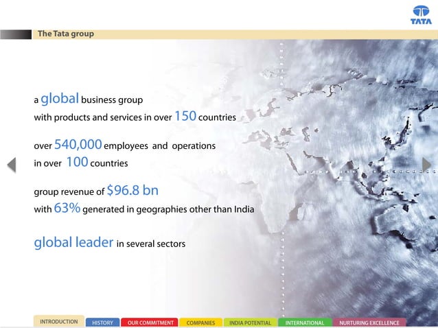 Tata group presentation | PDF | Business | Business and Finance