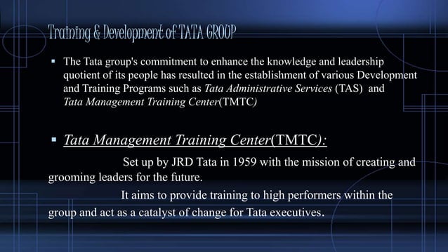 Tata groups training md development | PPTX