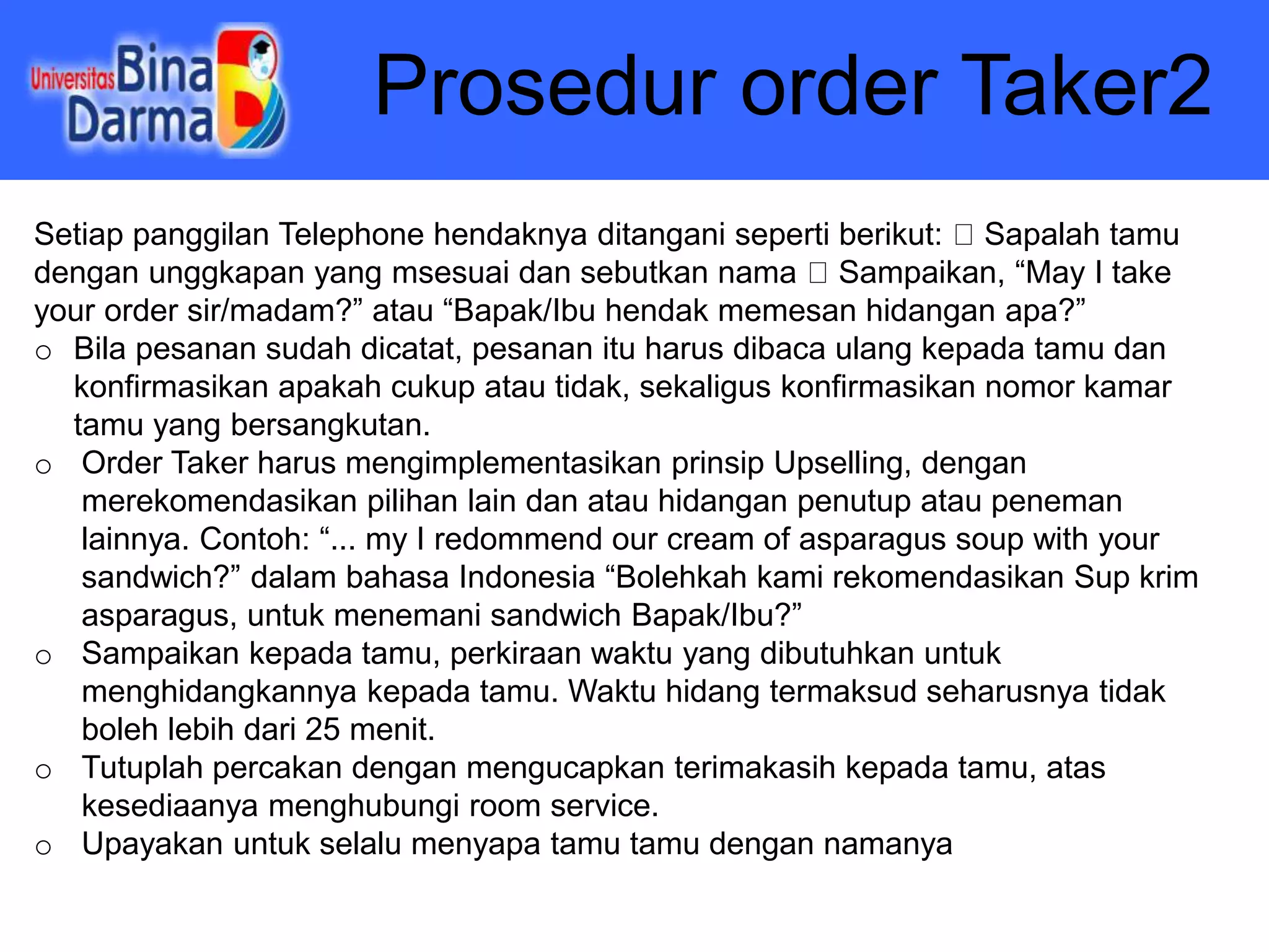 Tata Hidang Dasar Term 11 Pelayanan Room Service Order Taker.pptx