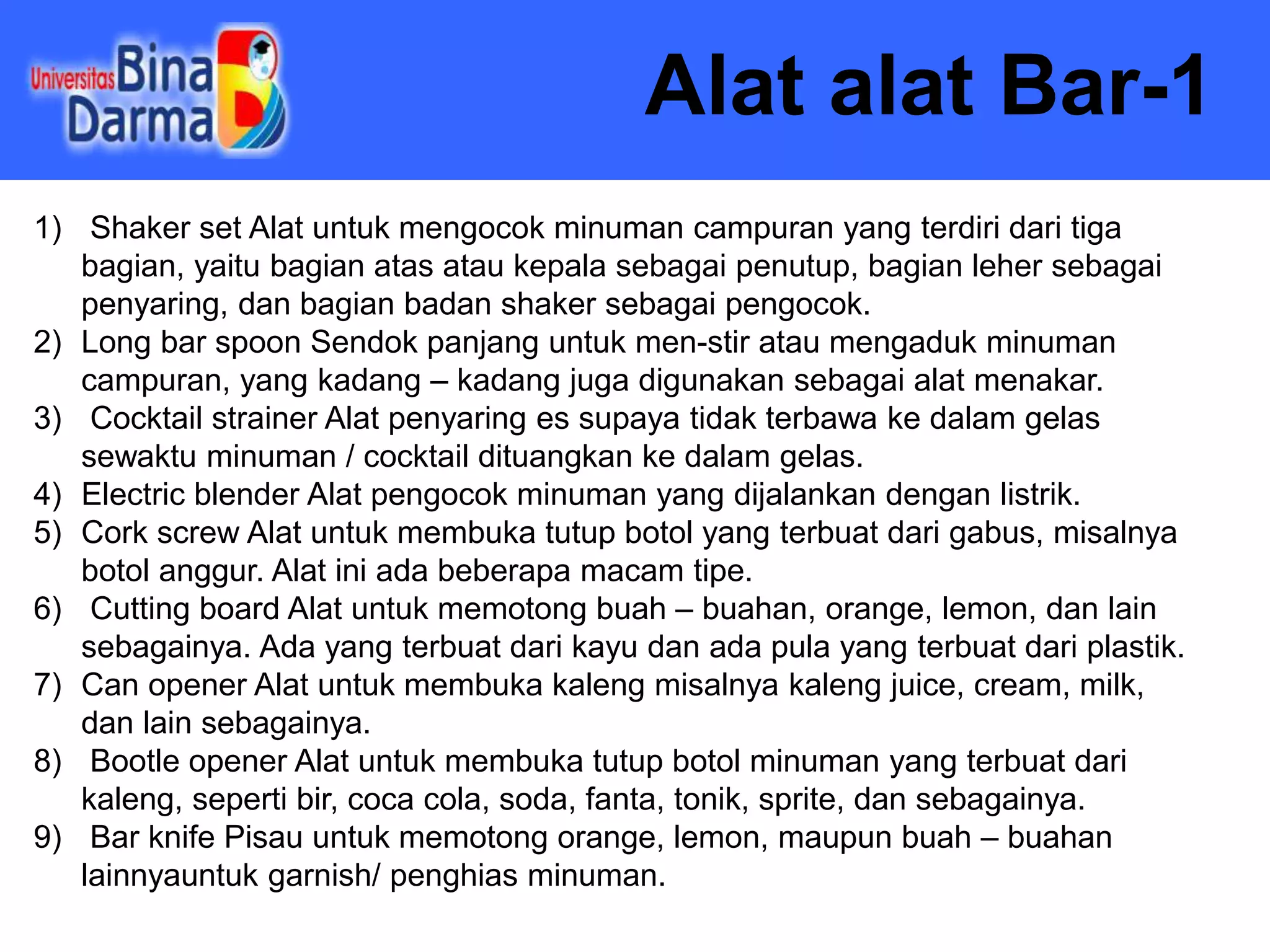 Tata Hidang Dasar Term 13 Memahami Tentang Pelayanan Bar.pptx