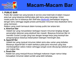 Tata Hidang Dasar Term 13 Memahami Tentang Pelayanan Bar.pptx