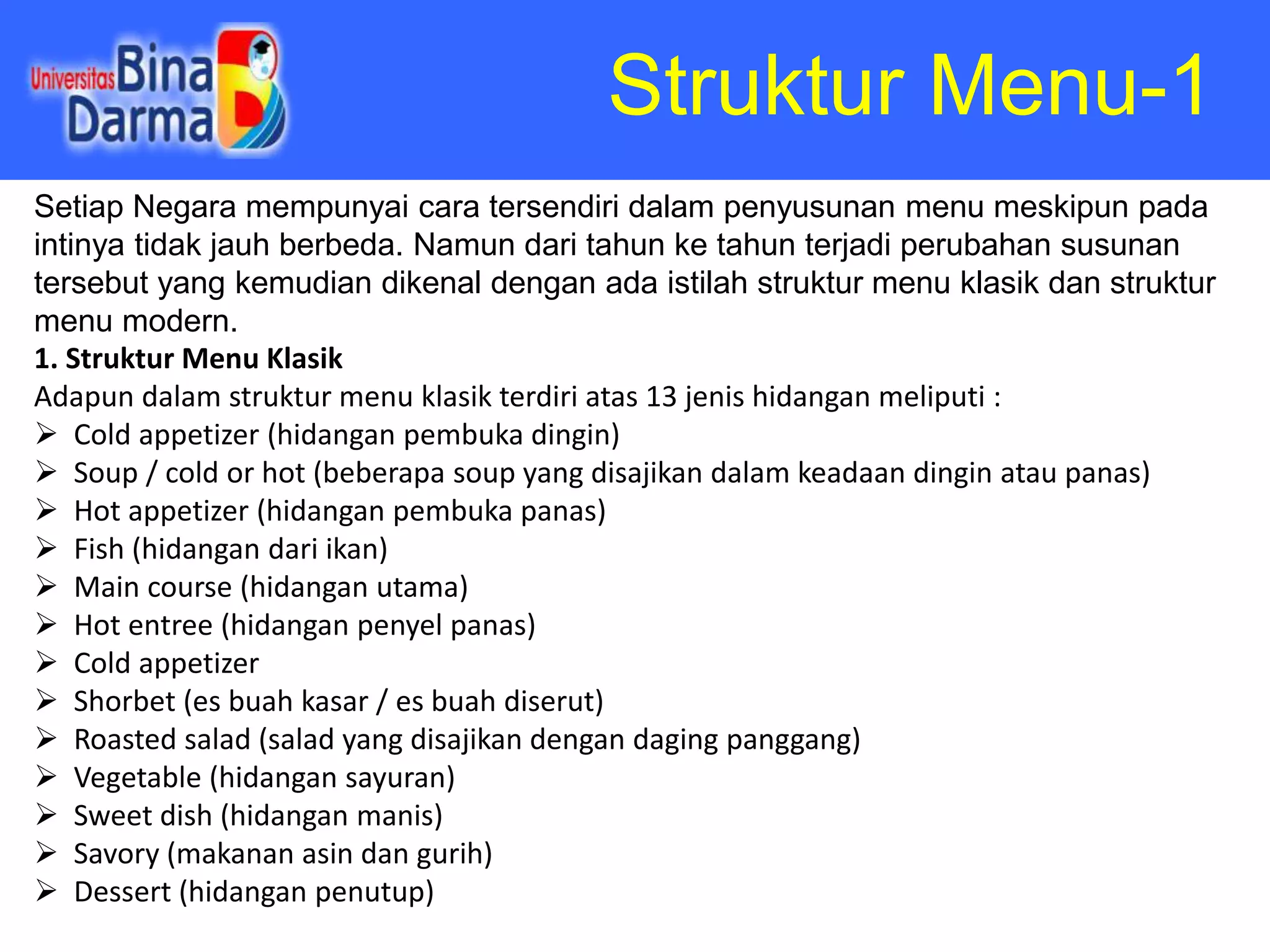 Tata Hidang Dasar Term 3 Memahami tentang menyiapkan menu hidangan 1.pptx