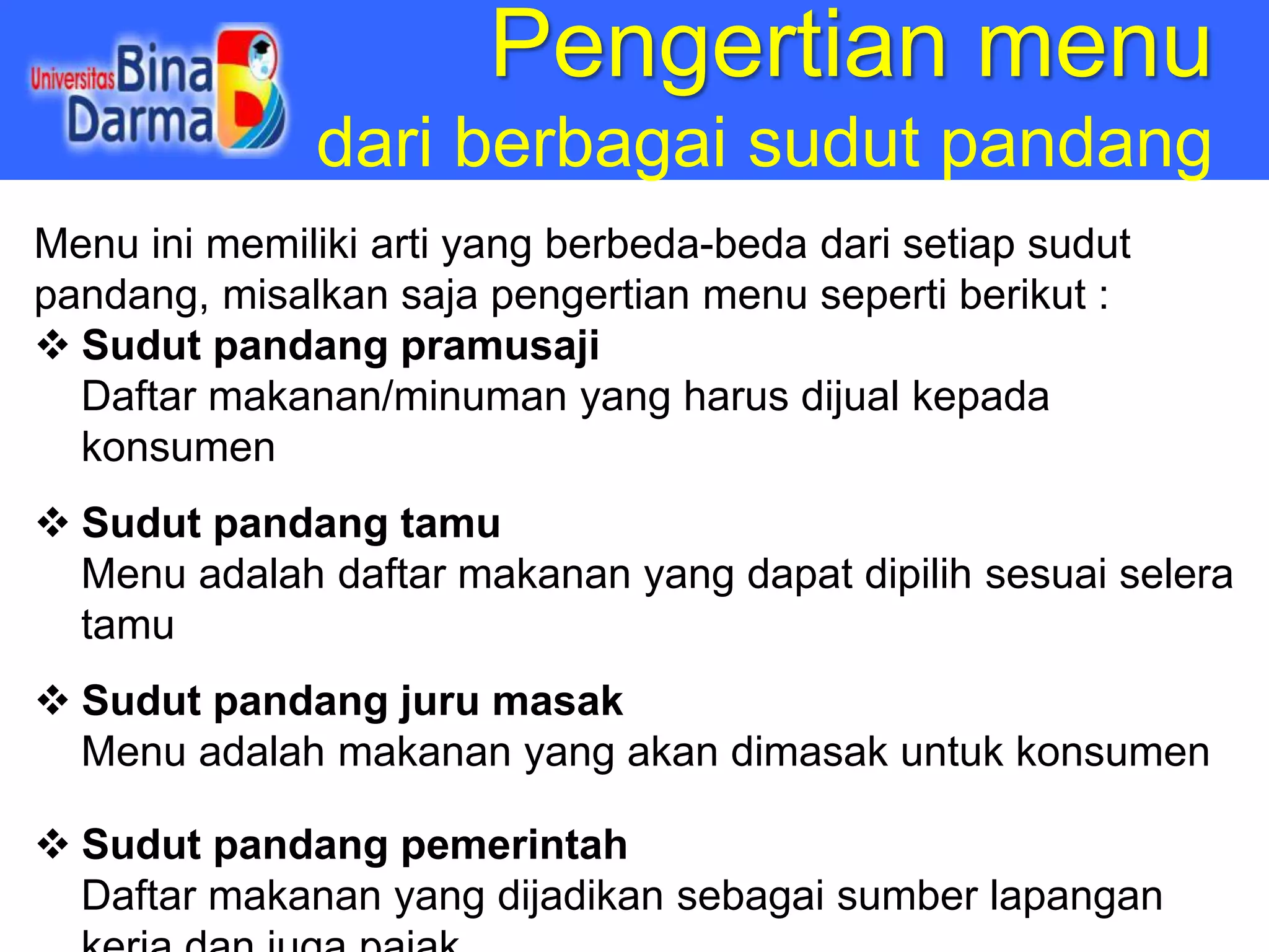 Tata Hidang Dasar Term 3 Memahami tentang menyiapkan menu hidangan 1.pptx