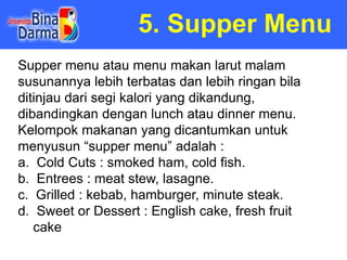 Tata Hidang Dasar Term 4 Memahami tentang menyiapkan menu hidangan 2 ...