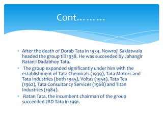 Tata history present | PPTX