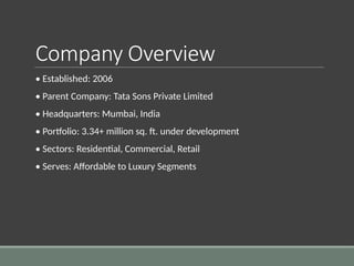 Tata Housing Shaping the Future of Real Estate in India | PPTX