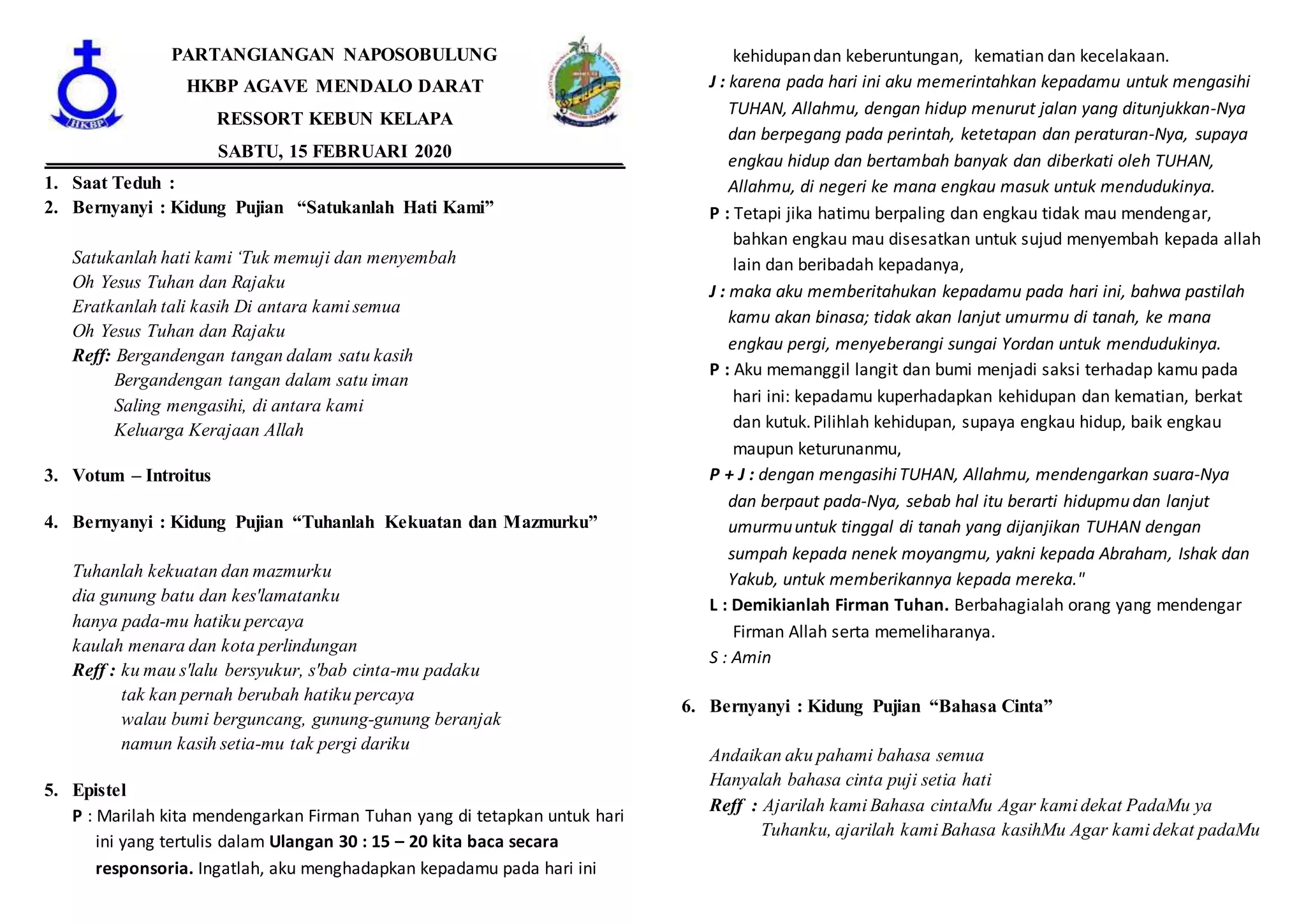 Tata ibadah partangiangan 2020 | DOCX