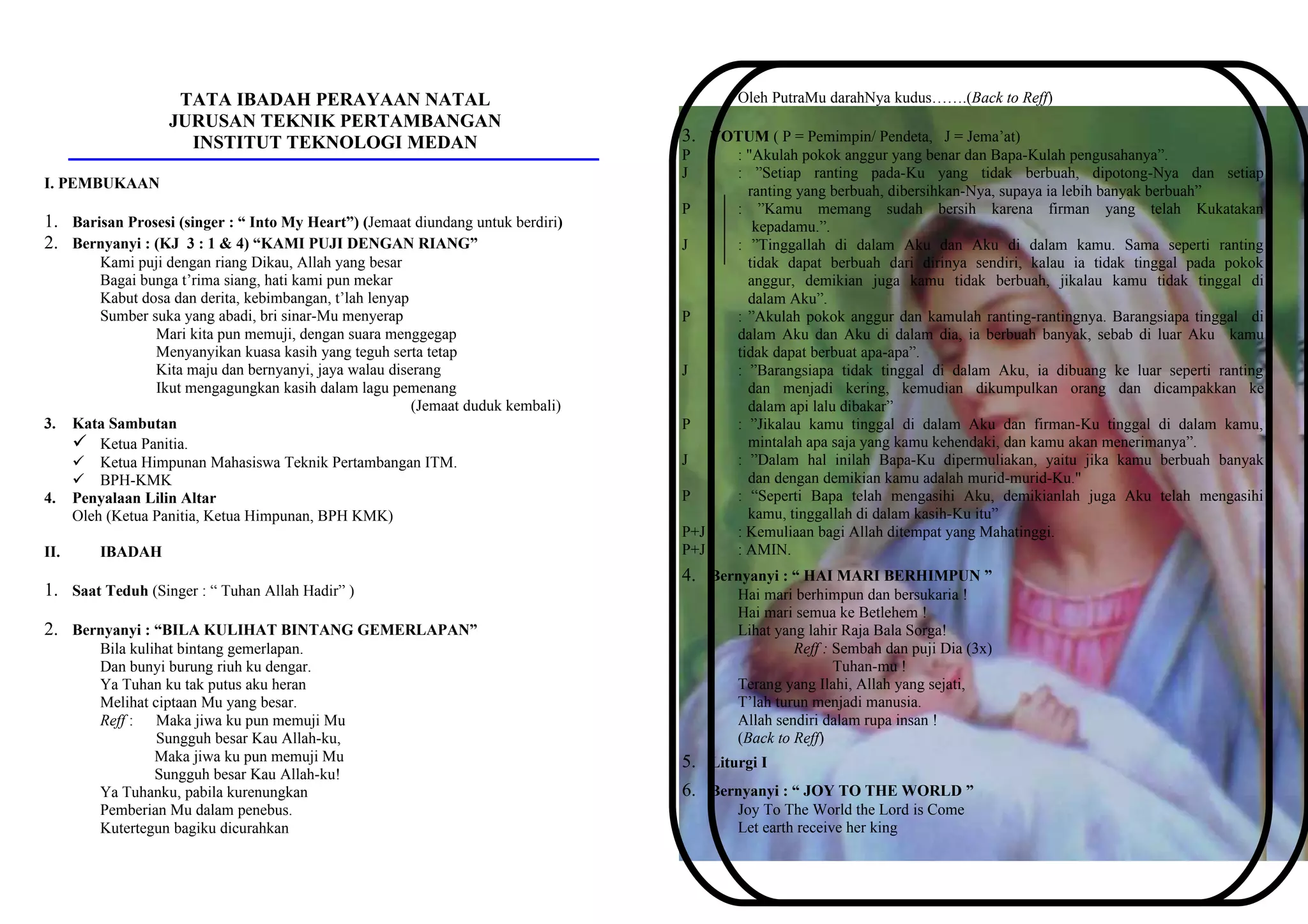 Tata Ibadah Perayaan Natal Hmtp Itm Asli | PPT